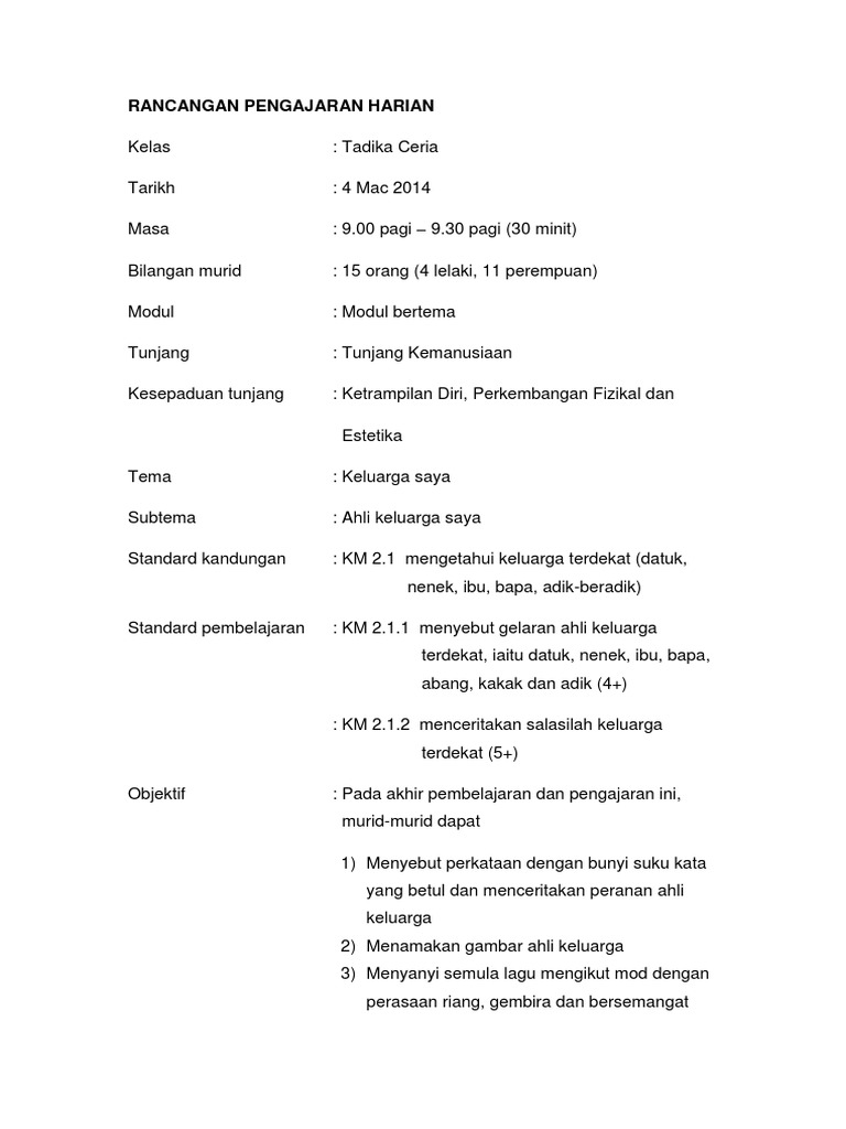 Rancangan Pengajaran Slot | PDF