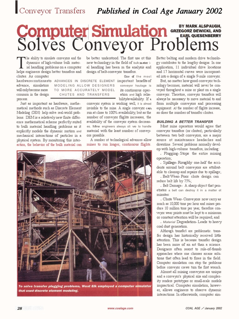 Computer Simulation Solves Conveyor Problems | PDF Computer Simulation Solves Conveyor Problems | PDF