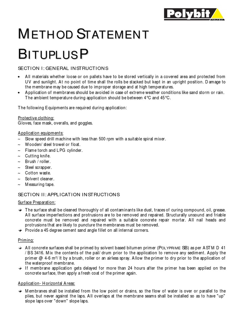 Bituplus P | PDF | Asphalt | Concrete