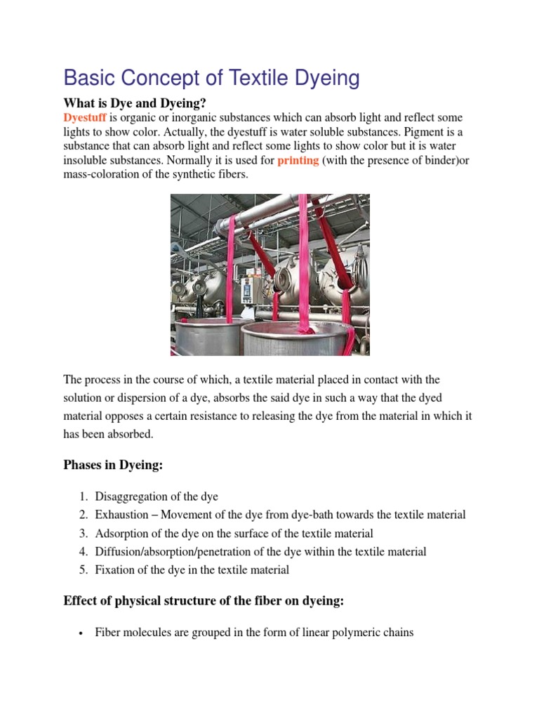 Concept of Dyeing | PDF | Dye | Fibers