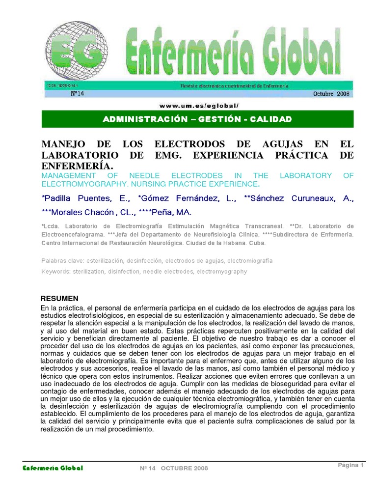 Electromiograma Enfra | PDF | Electromiografia | Enfermería