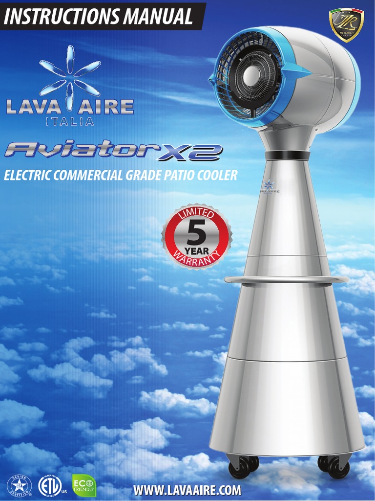 Lava Aire Italia - Aviator Misting Fan - Owners Manual | PDF ...