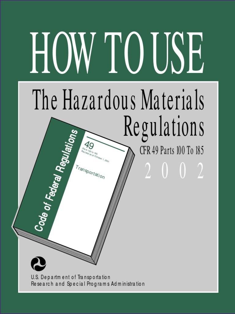 CFR 49 Hazmat Regs | Dangerous Goods | Hazardous Waste