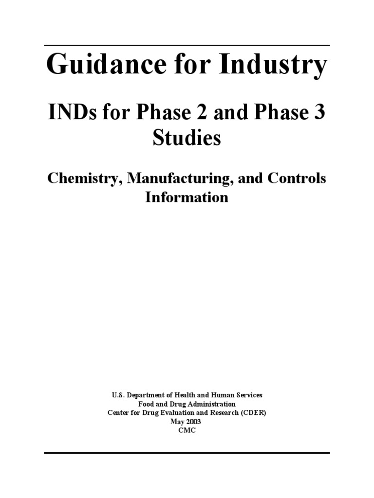FDA Guidance For CMC For Clinical Trials | PDF | Phases Of Clinical ...