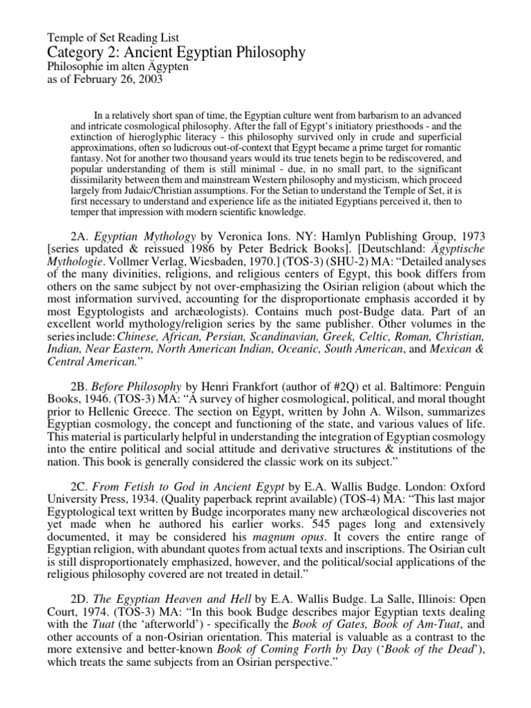 Temple of Set - Acient Egyptian History 2 | PDF