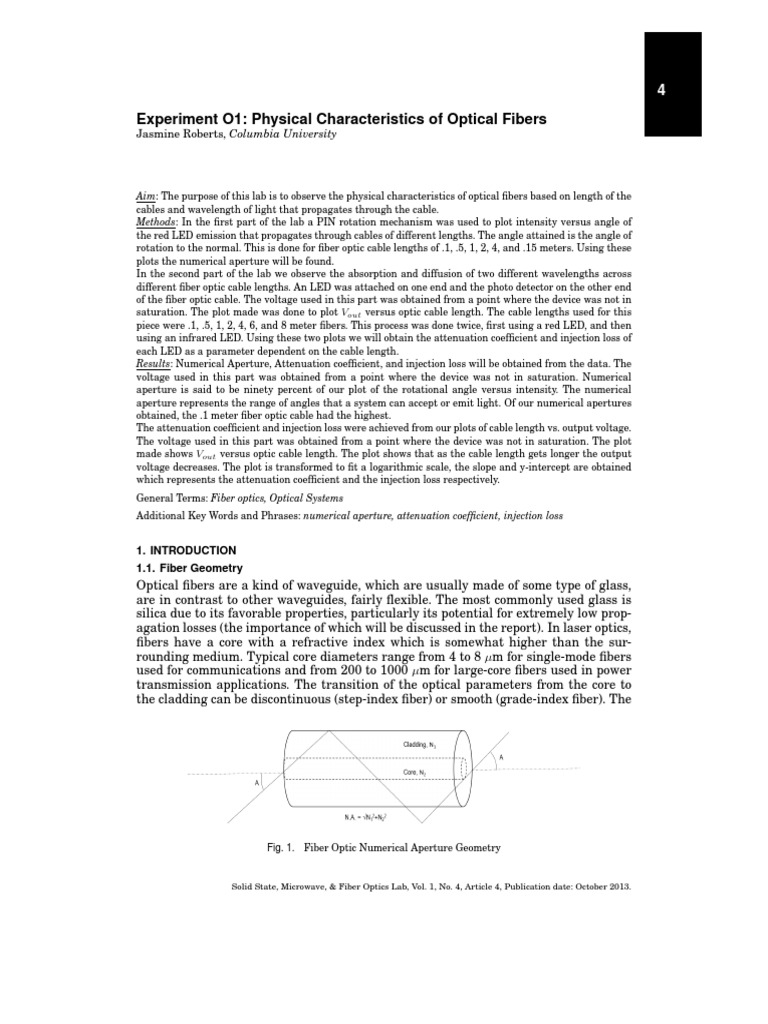 Physical Characteristics of Optical Fibers | PDF | Optical Fiber ...