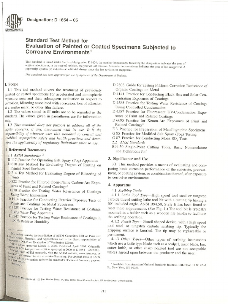 Astm D 1654-05 | PDF
