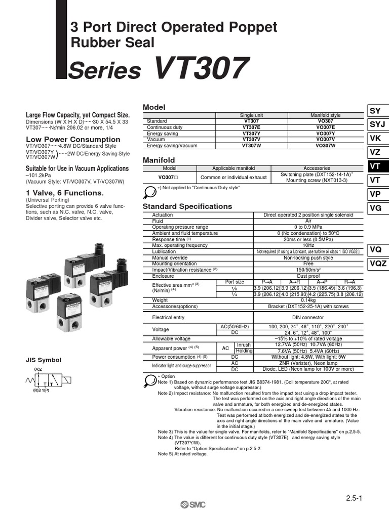 VT307 - 5DZ 02 - F | PDF | Electrical Connector | Valve