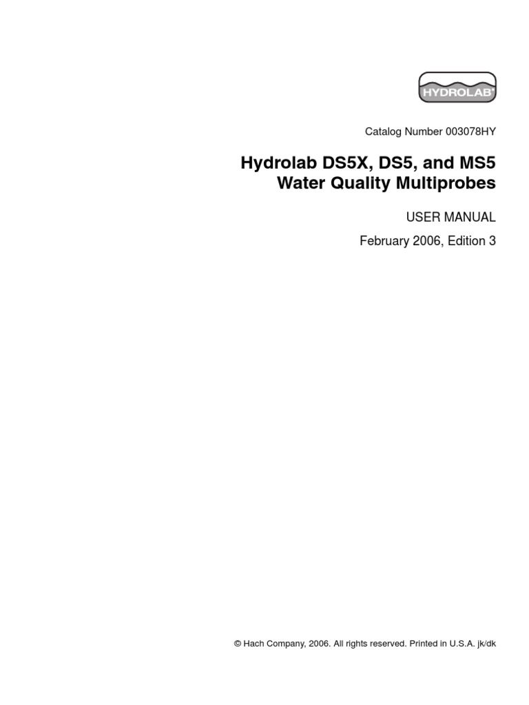 Hydrolab - Ghid de Utilizare Sonda Apa | PDF | Salinity | Calibration