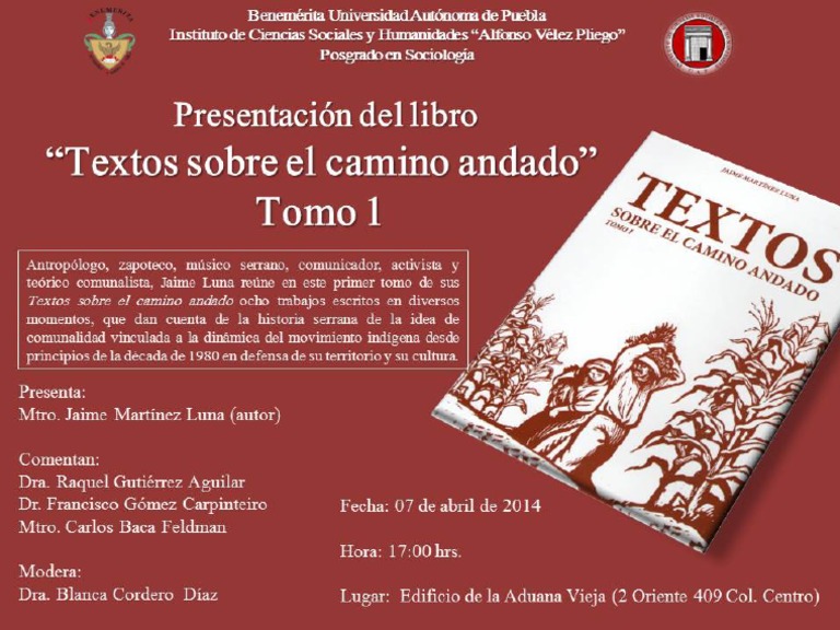 Presentación de Libro - Textos Sobre El Camino Andado | PDF