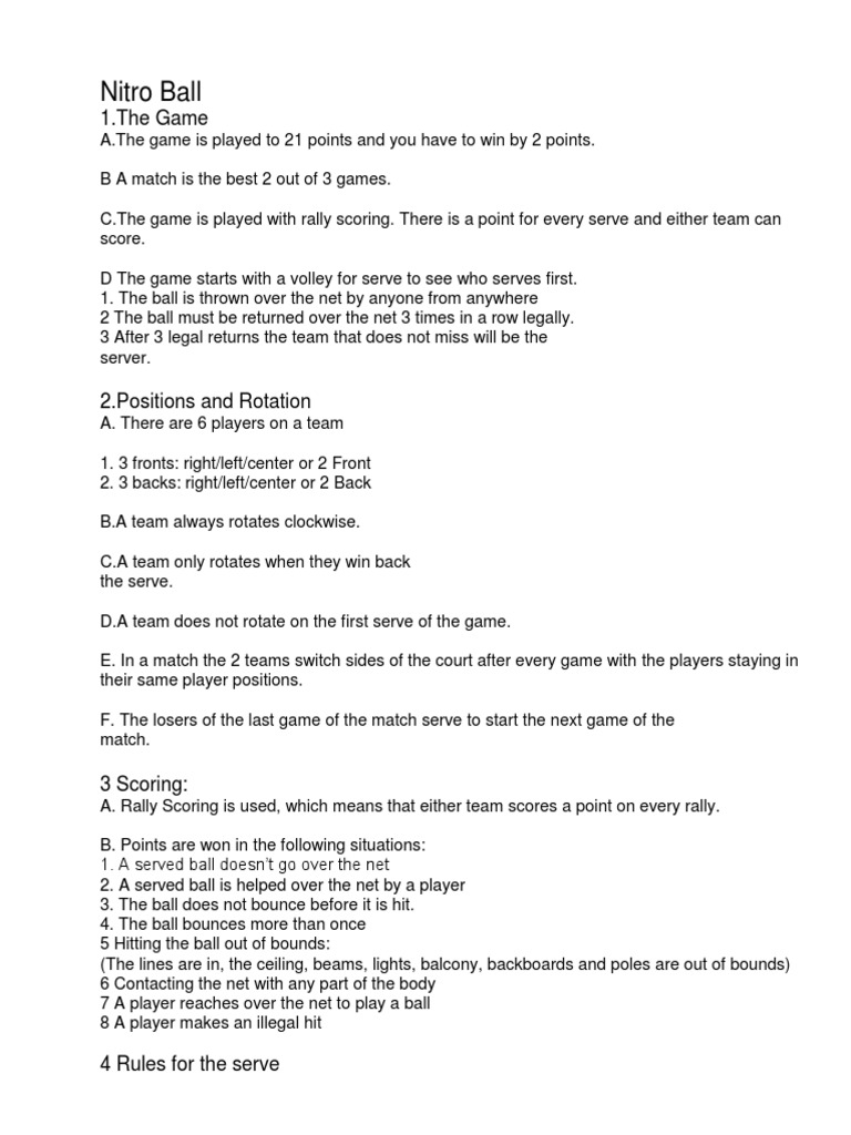 Nitro Ball | PDF | Volleyball | Team Sports