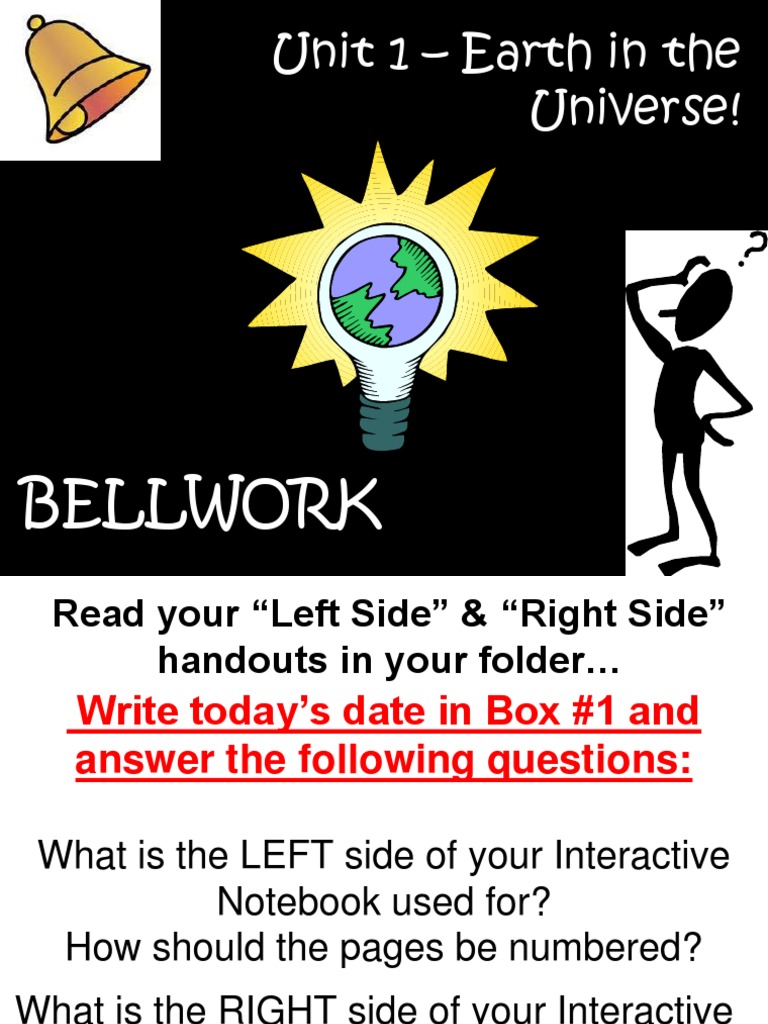 Bellwork for Earth Science Unit 1 | PDF | Astronomical Unit | Tide