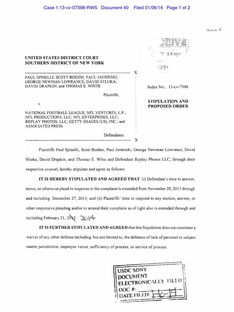 40.0 Stipulation and Order | PDF