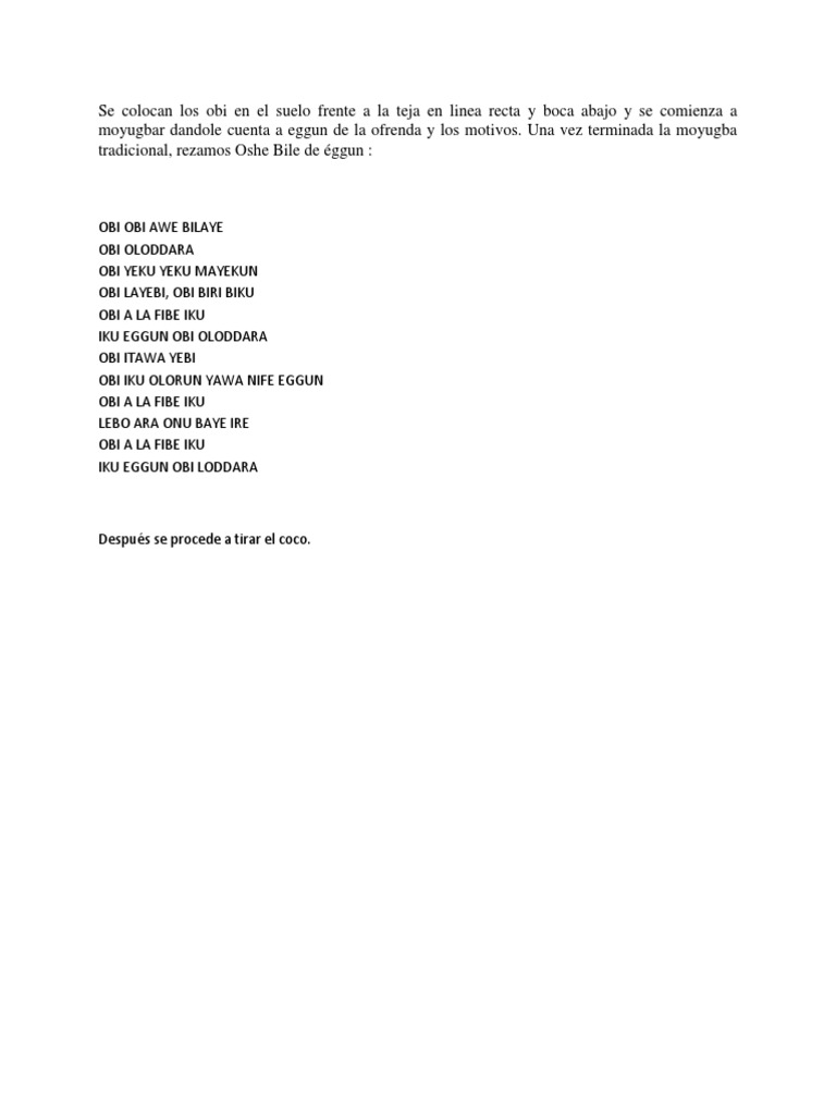 Oshe Bile A Eggun | PDF