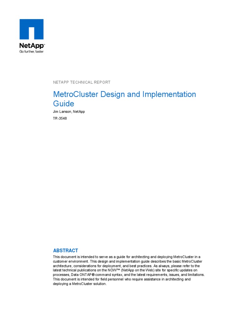 NetApp - MetroCluster (Design and Implement) | PDF | Command Line ...