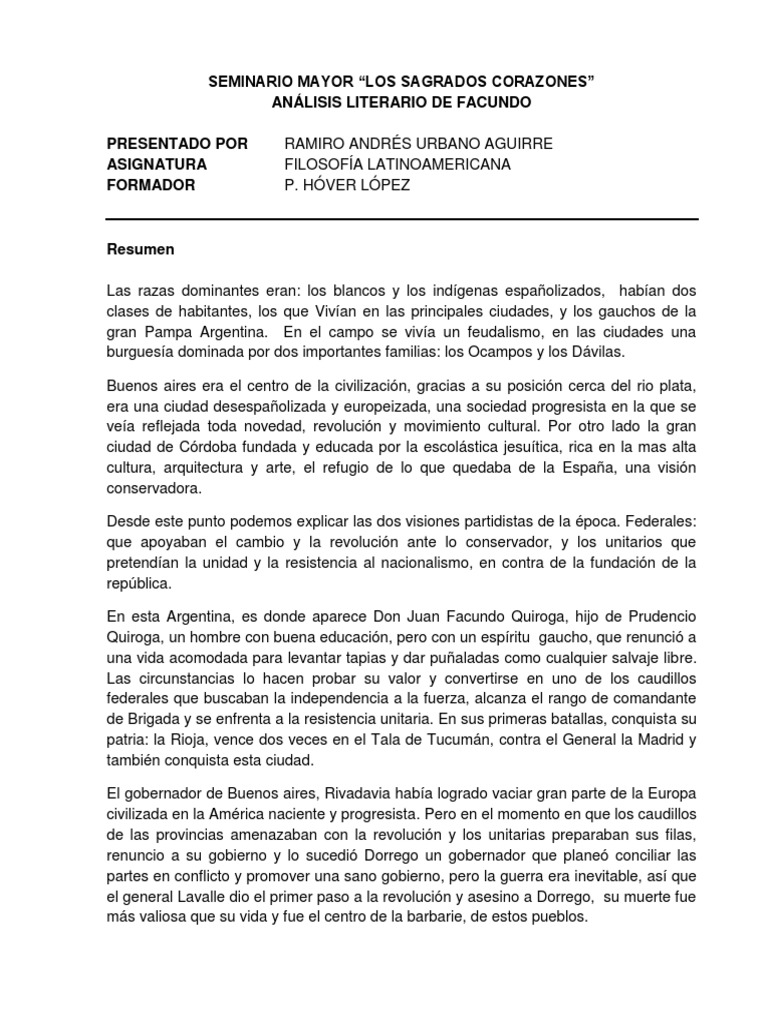 Resumen Facundo | PDF | Buenos Aires | Política (general)