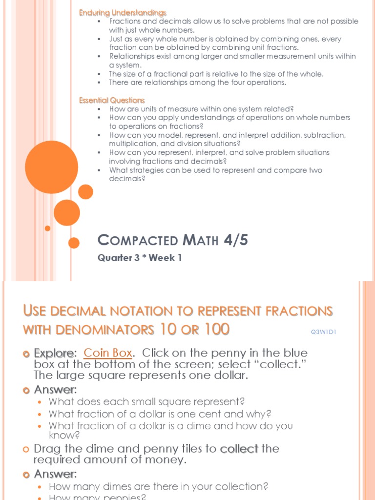 Compacted Math 4 Q3W1 | PDF | Fraction (Mathematics) | Decimal