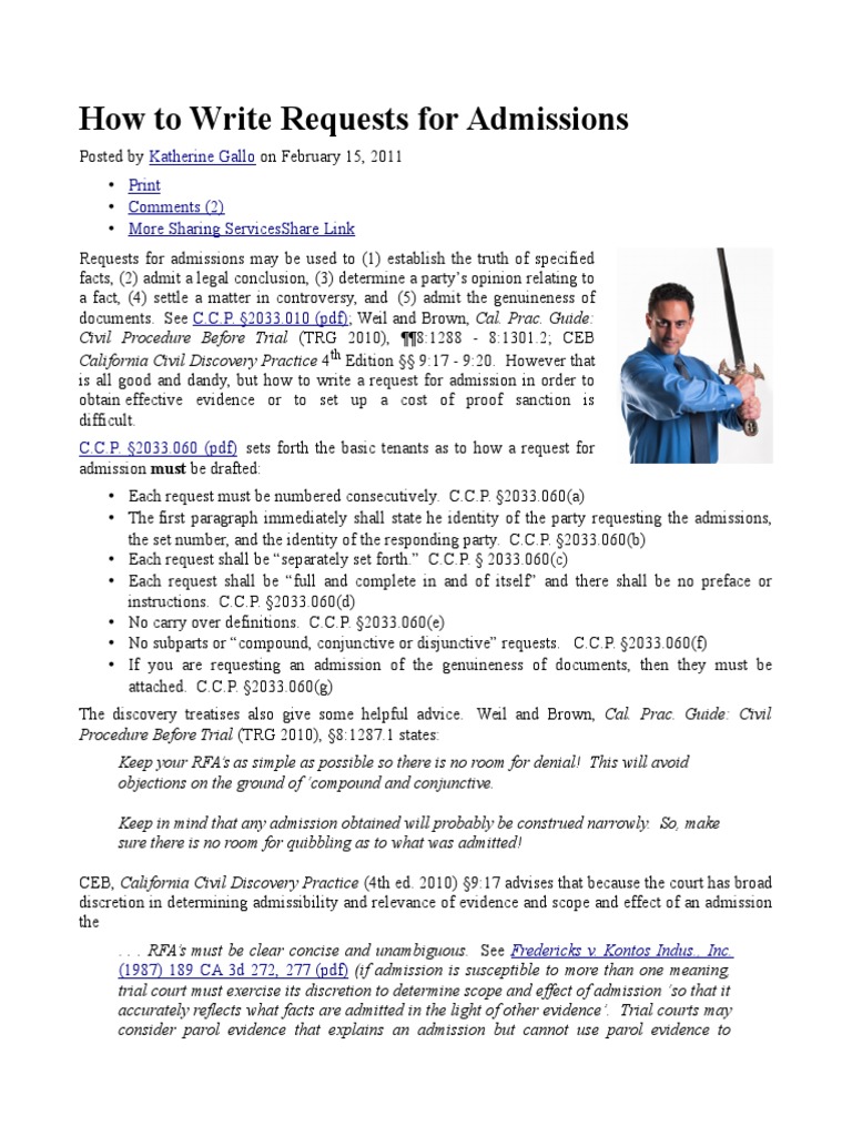 How To Write Requests For Admissions | PDF | Evidence | Government