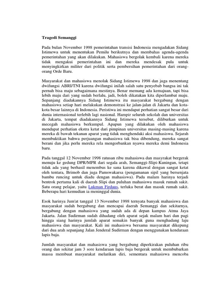 Tragedi Semanggi 1998 | PDF