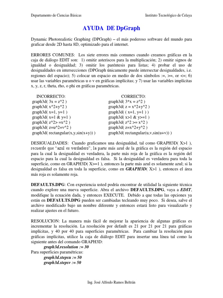 Dpgraph Manual1 | PDF | Funciones especiales | Archivo de computadora