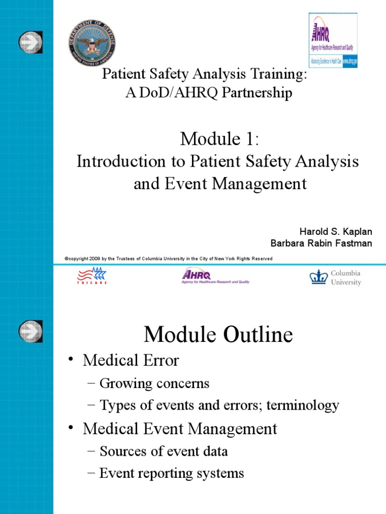 Introduction To Patient Safety Analysis and Event Management | PDF ...