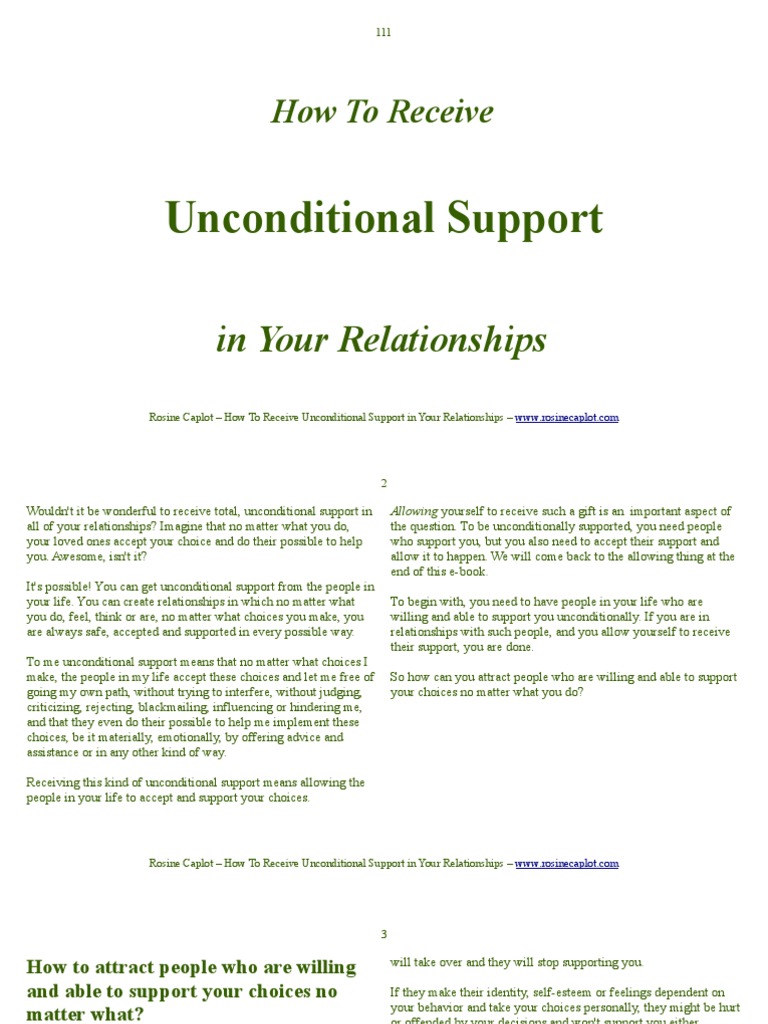 Unconditional Support by Rosine Caplot | PDF