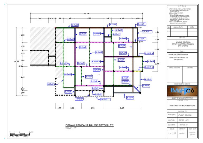 Denah Balok Beton LT 2 | PDF