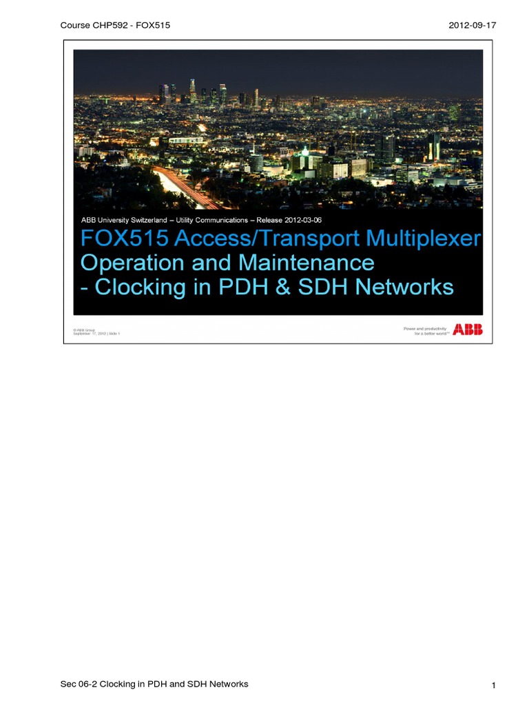06-2 Clocking in PDH and SDH Networks | PDF