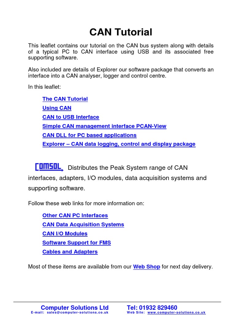 CAN Tutorial | PDF | Usb | Application Programming Interface