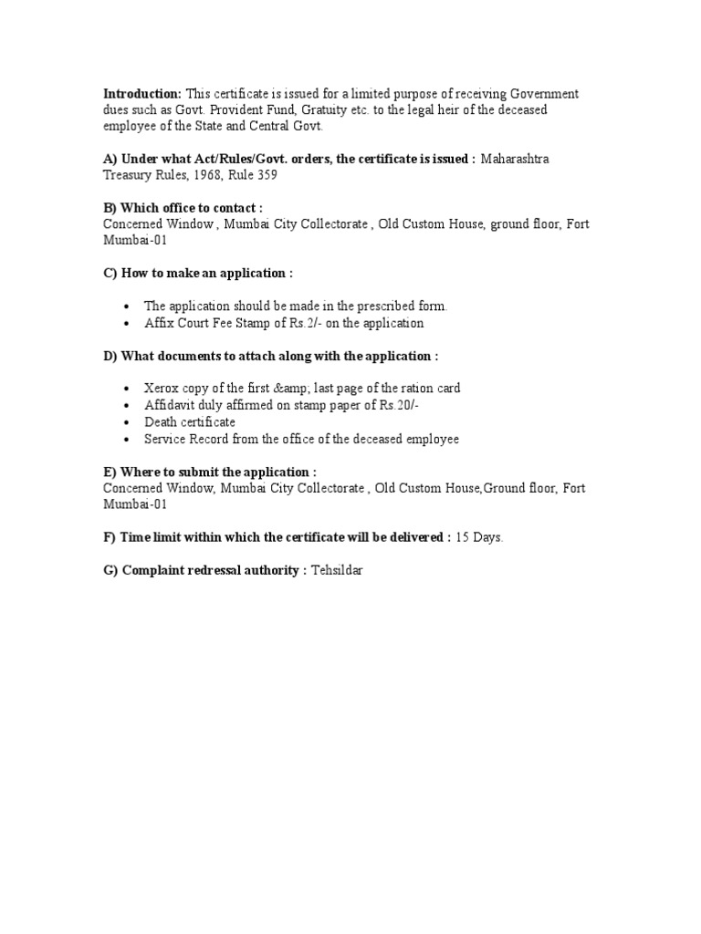 AFFIDAVIT for Legal Heir Certificate.184210346 | Affidavit | Civil Law ...