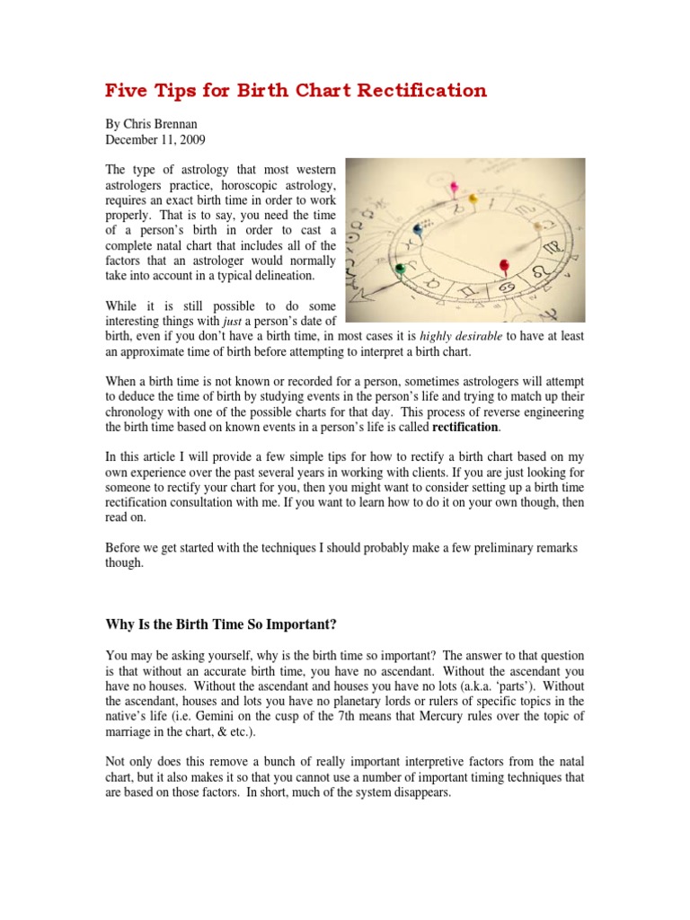Five Tips For Birth Chart Rectification | PDF | Horoscope | Rectifier