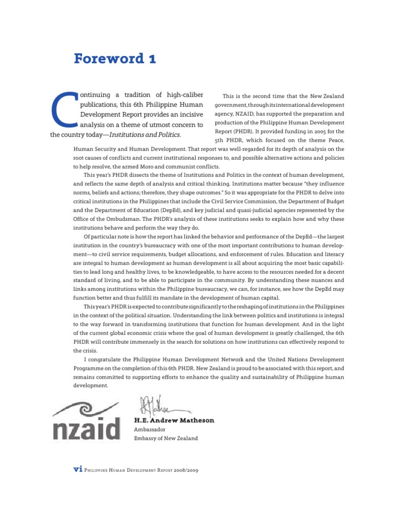 Institutions, Politics and Human Development in The Philippines (2008-9 ...