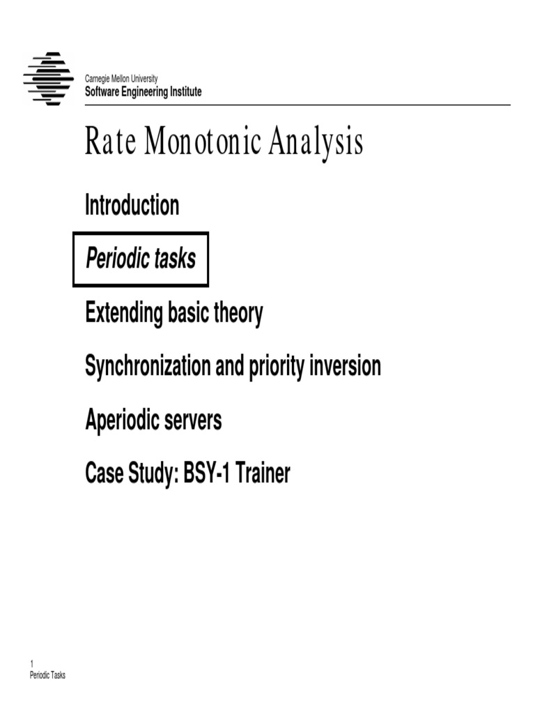 Rate Monotonic Analysis: Periodic Tasks | PDF | Computer Engineering ...