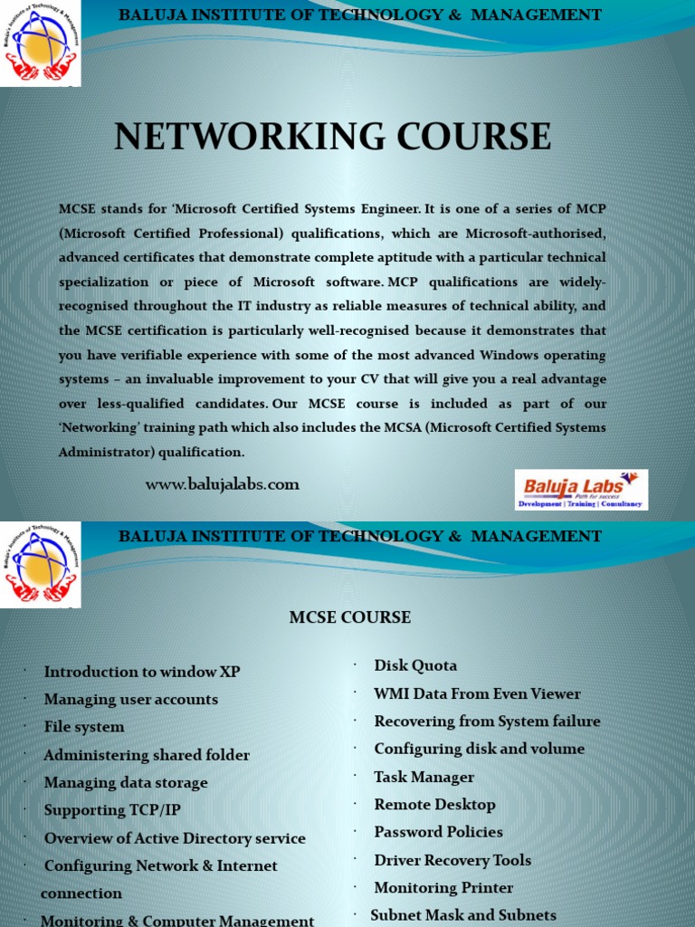 MCSE Course | PDF | Computing | Internet