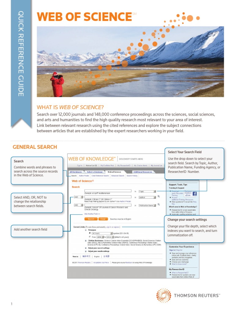 Web of Knowledge Search Reference | PDF | Citation | Index Term