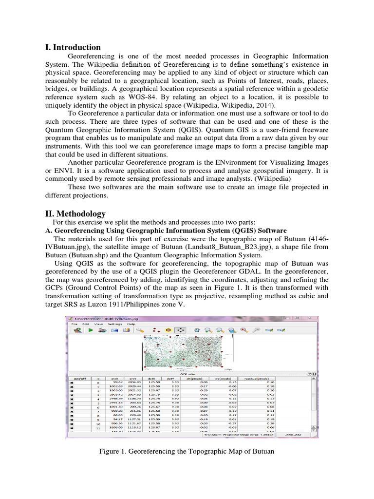 A. Georeferencing Using Geographic Information System (QGIS) Software ...