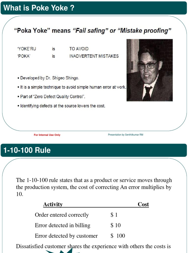 What Is Poke Yoke ?: For Internal Use Only | PDF | Error | Switch