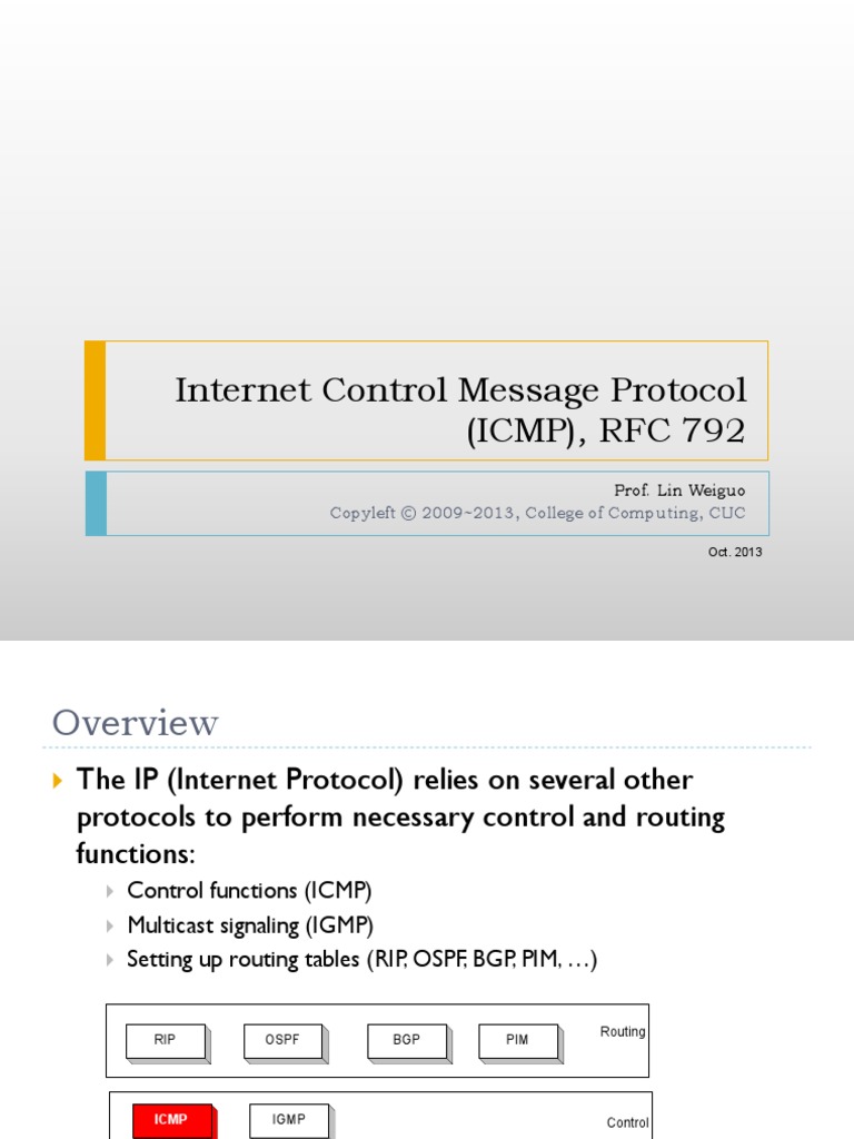 Working of ICMP | Download Free PDF | Internet Protocols | Network Layer Protocols