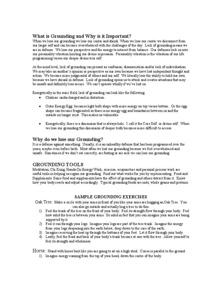 Why Grounding is Important for Health and Well-Being | PDF | Self | Trees