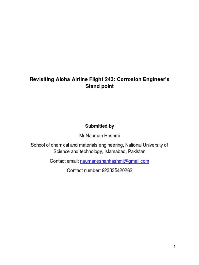 Aloha Flight 243 A New Direction | PDF | Corrosion | Fatigue (Material)