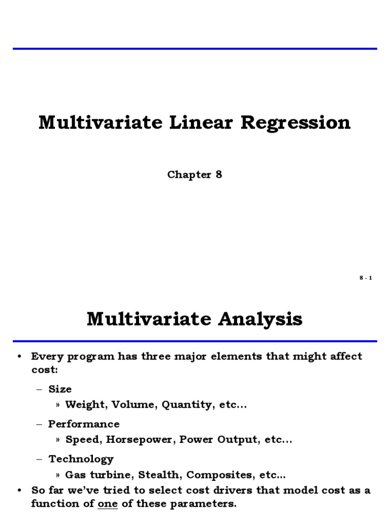 Multivariate Linear Regression | PDF | Multicollinearity | Errors And ...