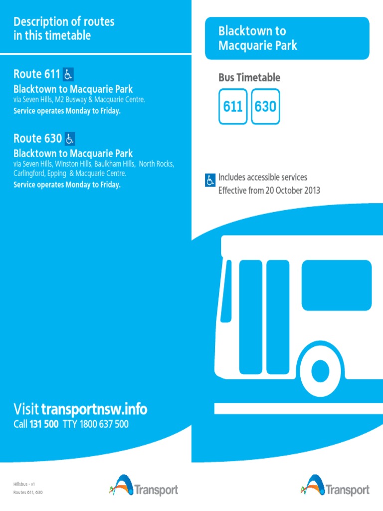 Visit Transportnsw - Info: Description of Routes in This Timetable ...
