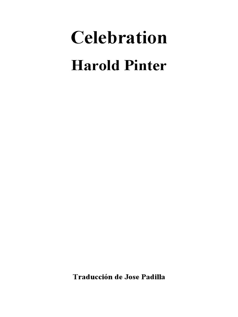 Celebration - Harold Pinter | PDF
