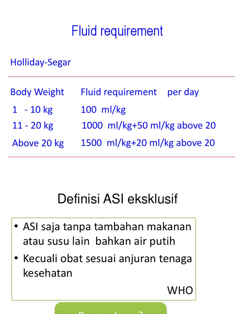 Fluid Requirements for Infants & Children | PDF | Science & Mathematics ...