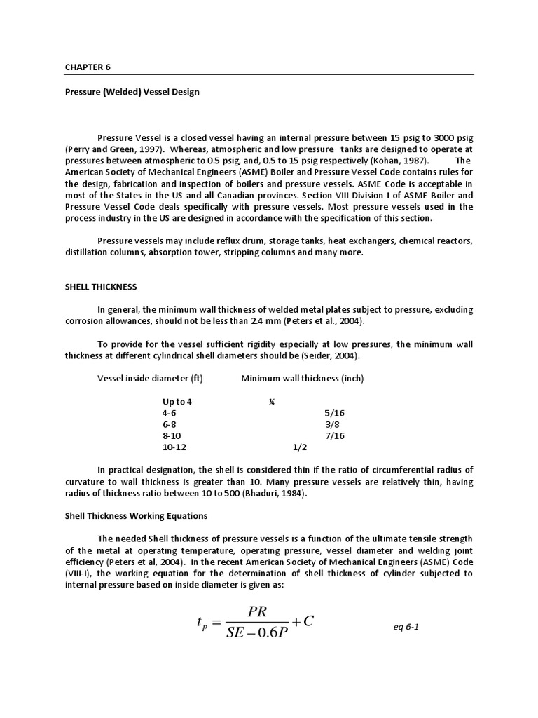 Pressure Vessel Design Code Formulas | PDF | Welding | Construction