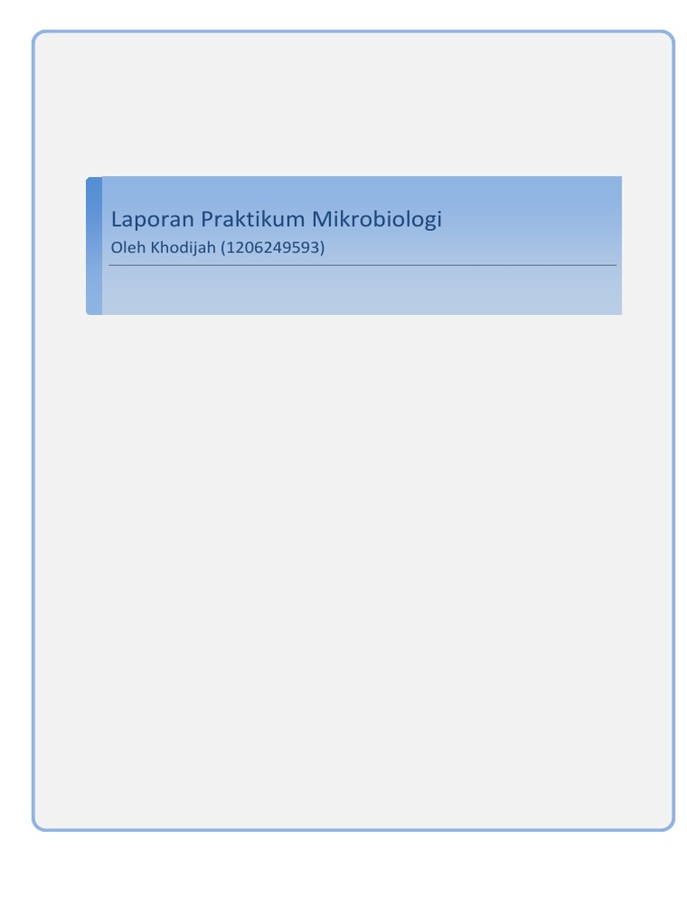 Laporan Praktikum Mikrobiologi | PDF