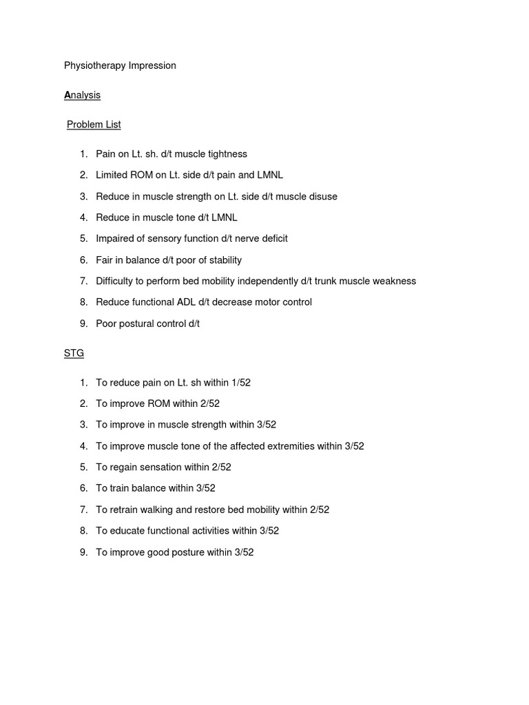 Physiotherapy Impression | PDF | Anatomical Terms Of Motion | Balance ...