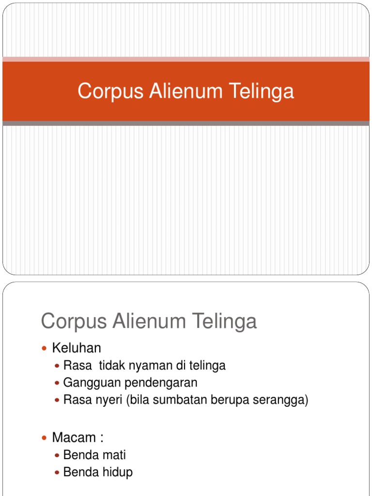 Corpus Alienum Telinga | PDF