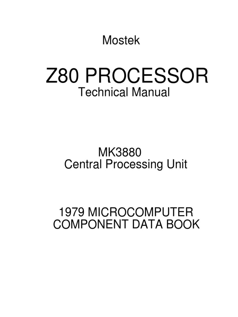 MK3880N Z80 CPU Datasheet | PDF | Central Processing Unit | Digital Electronics