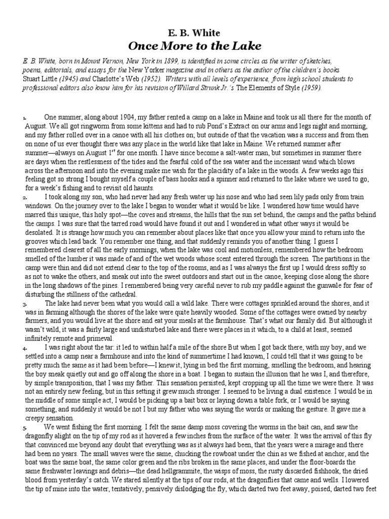 E.B. White's Once More to the Lake | PDF | Nature